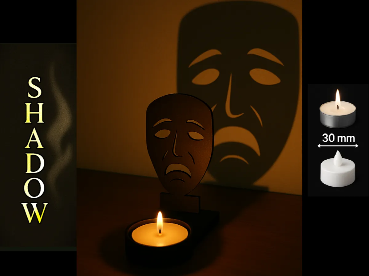 Shadow Art - Theatrical Mask - Free 3D Print Model - MakerWorld