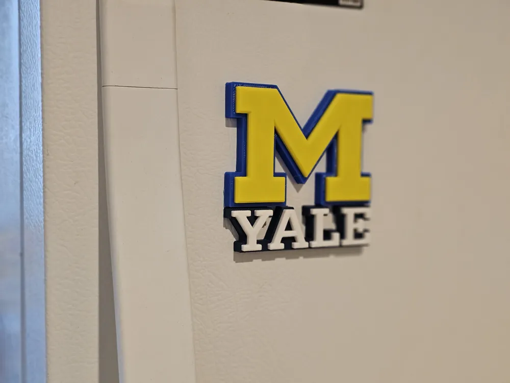 University of Michigan Logo (w Spots for Magnets) - Free 3D Print Model ...