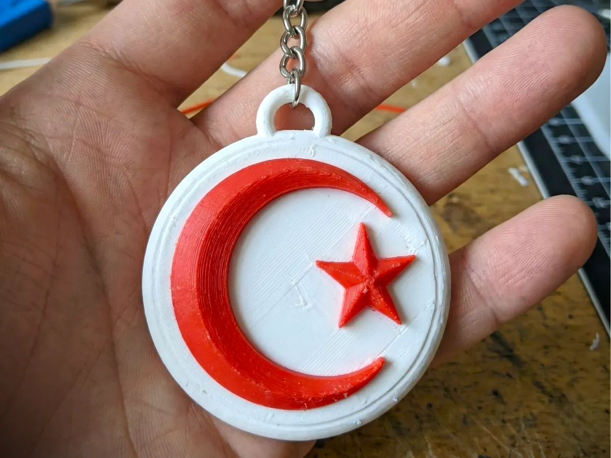 Crescent Star Keychain - Turkey - Free 3D Print Model - MakerWorld