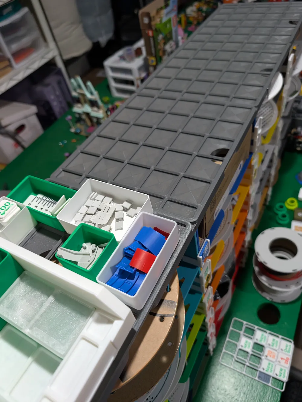 Gridfinity top for filament storage shelf by Andy MakerWorld: Download ...