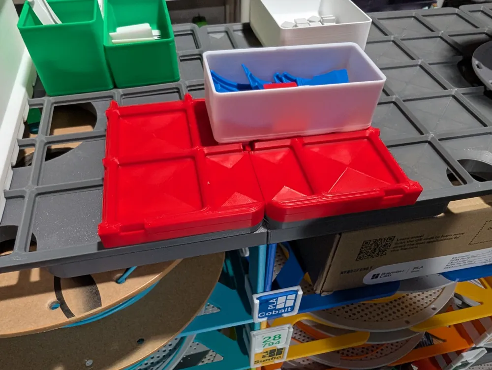 Gridfinity top for filament storage shelf by Andy MakerWorld: Download ...