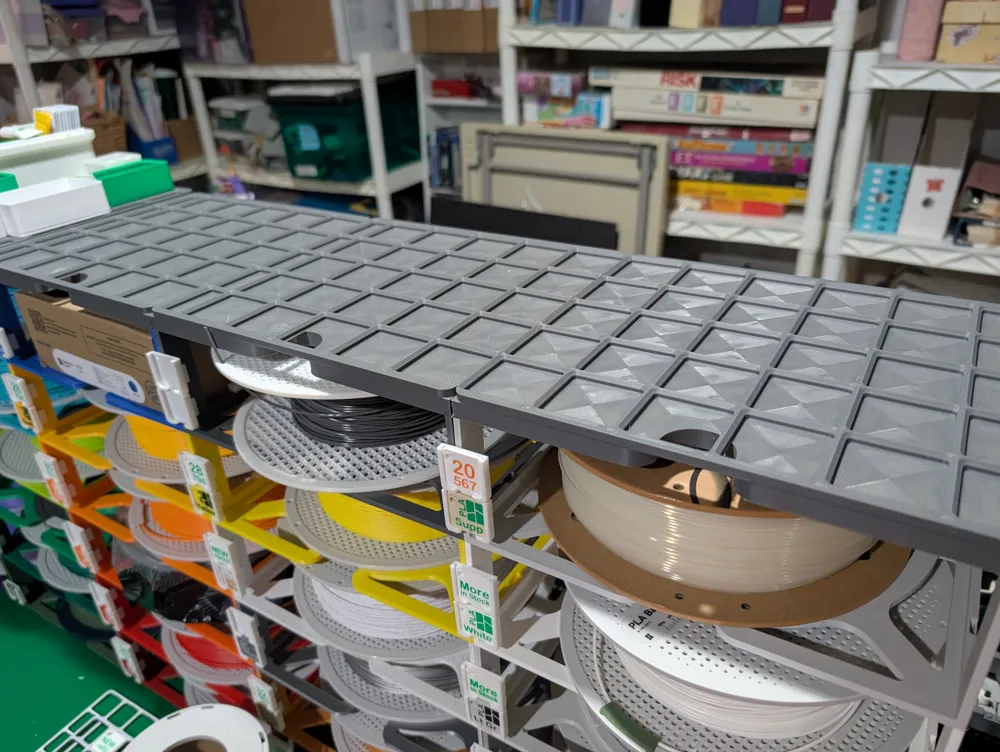 Gridfinity top for filament storage shelf by Andy MakerWorld: Download Free 3D Models