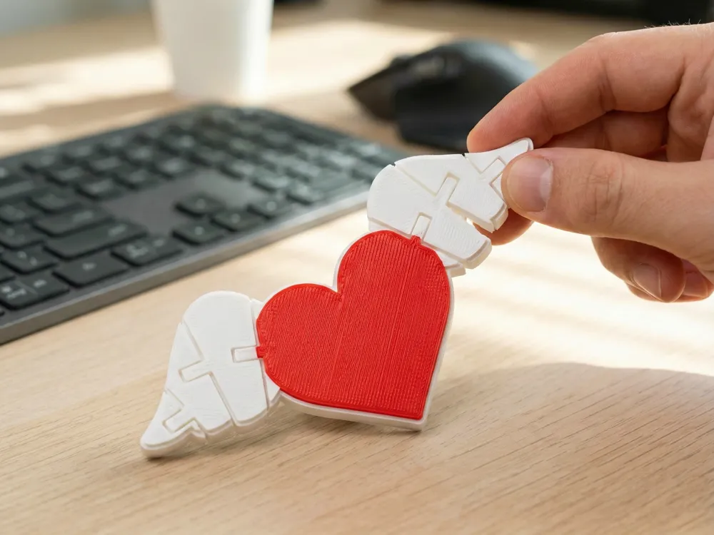 Flappy Heart Articulated Model - Free 3D Print Model - MakerWorld