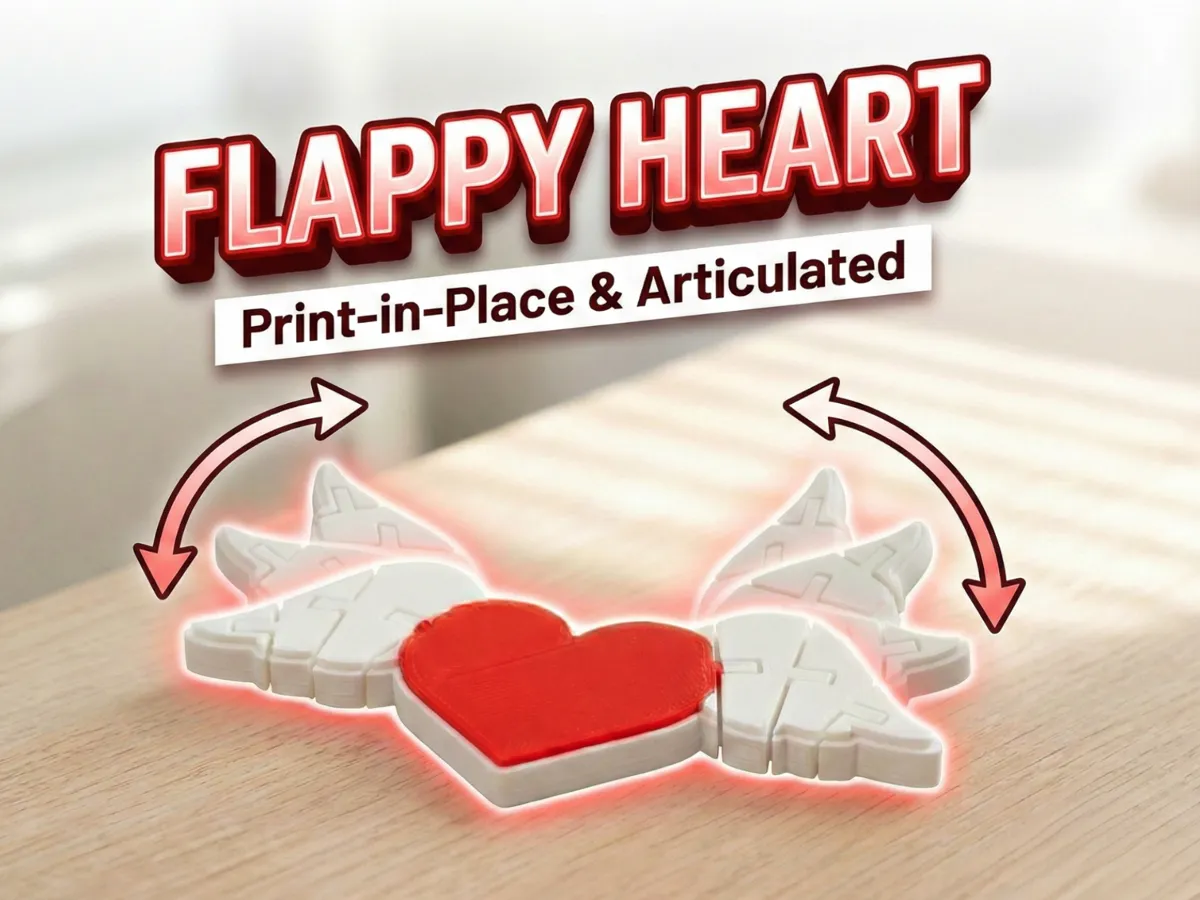 Flappy Heart Articulated Model - Free 3D Print Model - MakerWorld