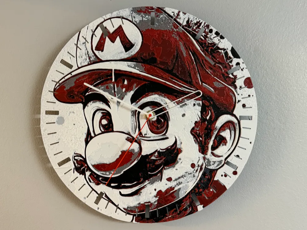 Wall Clock / Wanduhr Super Mario Hueforge Kit 011 Remixed by cP3D ...