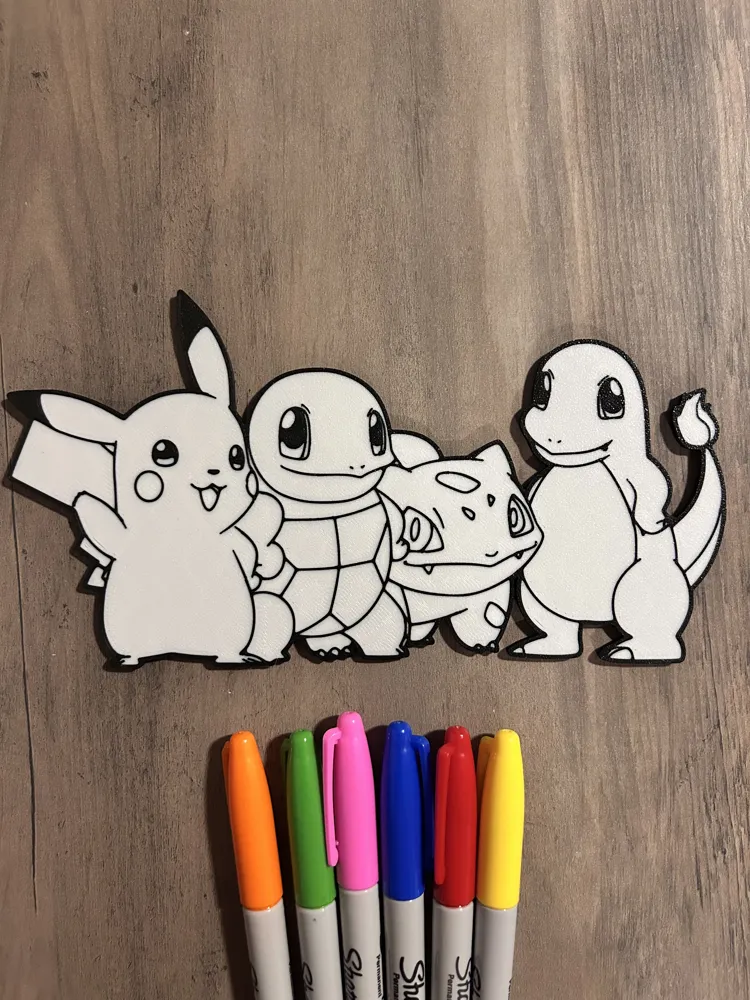 Pokémon Starters Color Art by K3DPrint MakerWorld: Download Free 3D Models