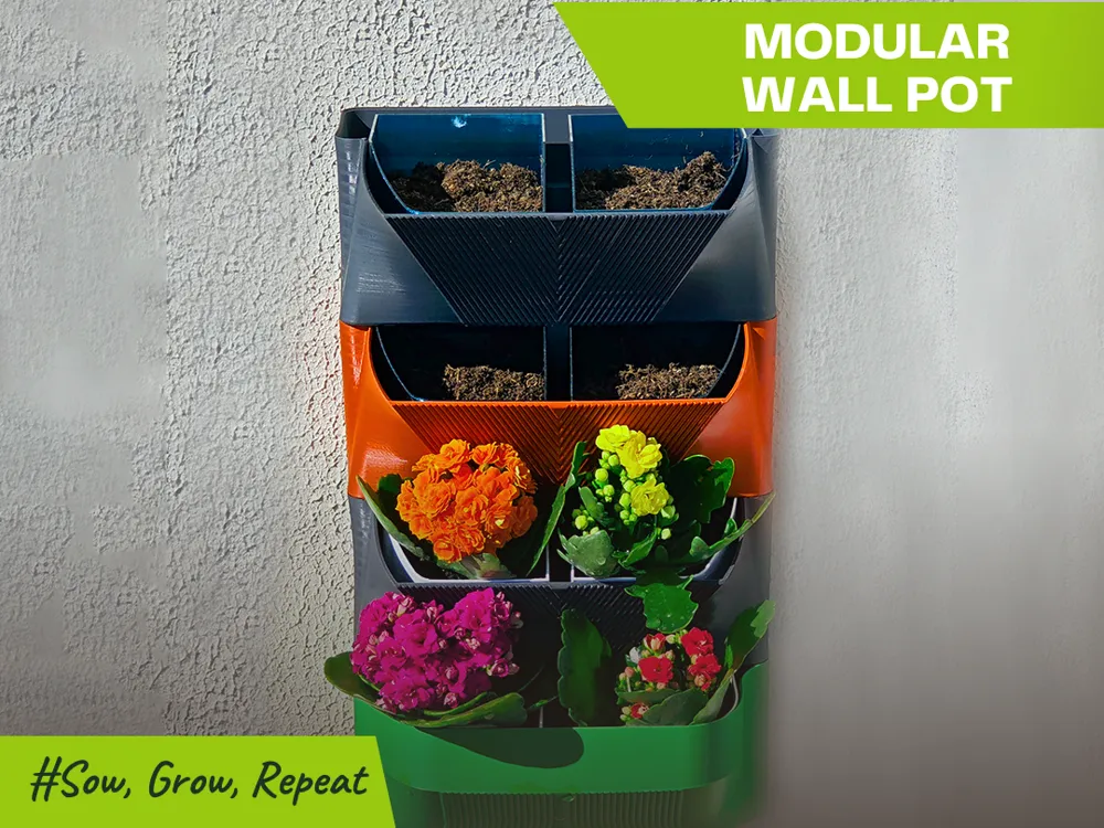 Modular Wall Pot - Free 3D Print Model - MakerWorld