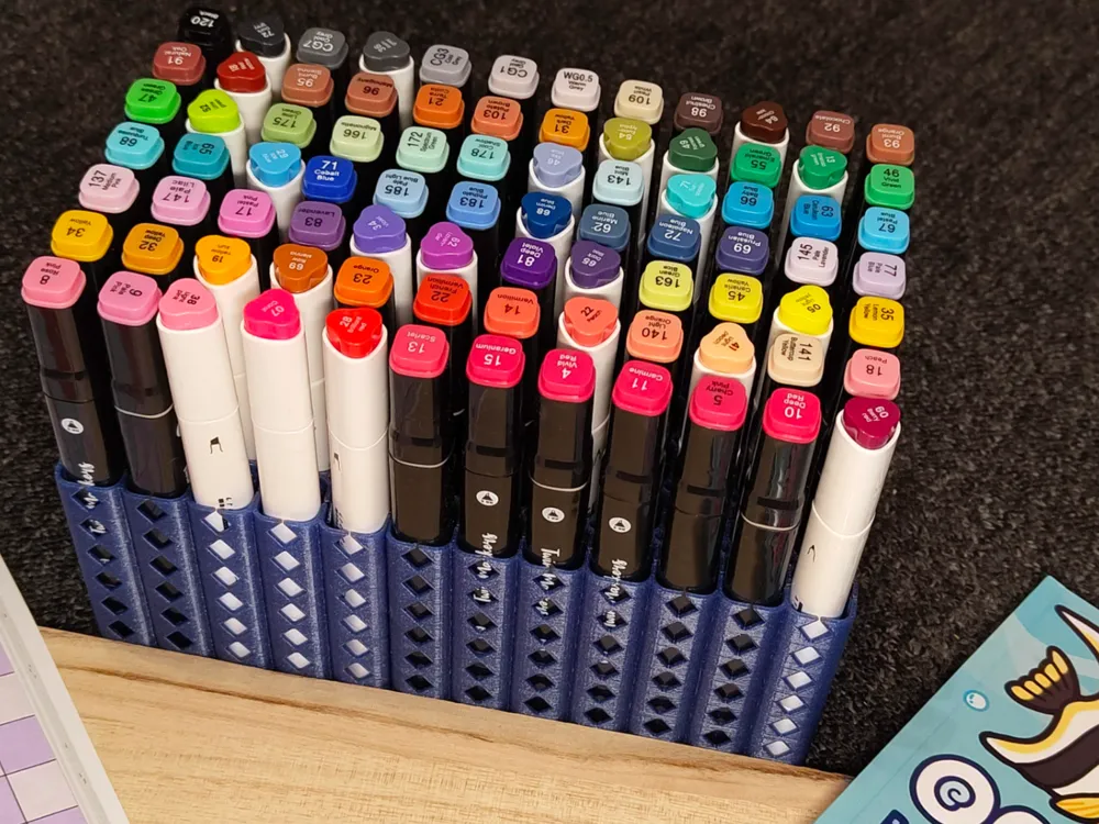 Marker holder 7x12 grid layout by Lard_Lad - MakerWorld