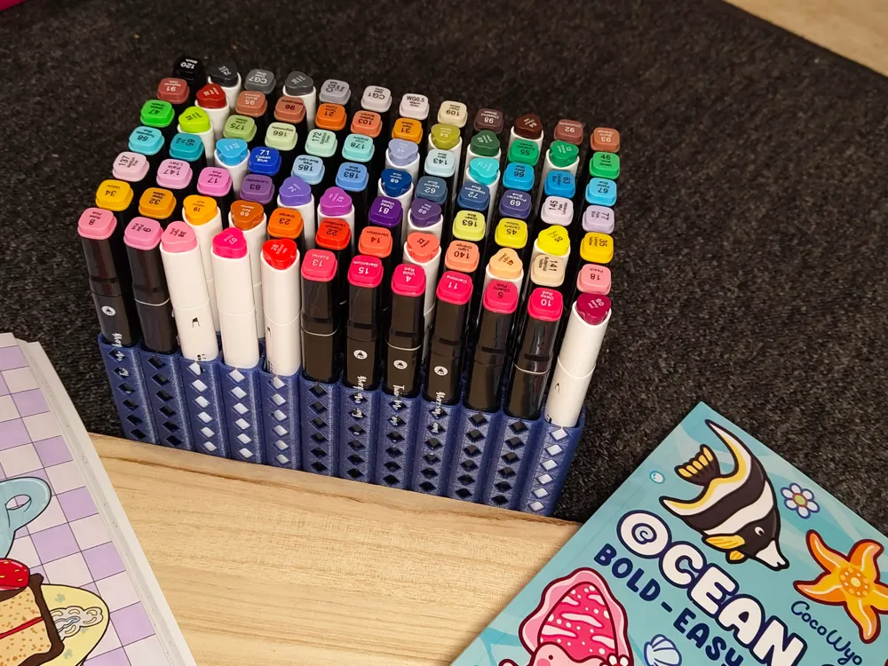 Marker holder 7x12 grid layout by Lard_Lad - MakerWorld