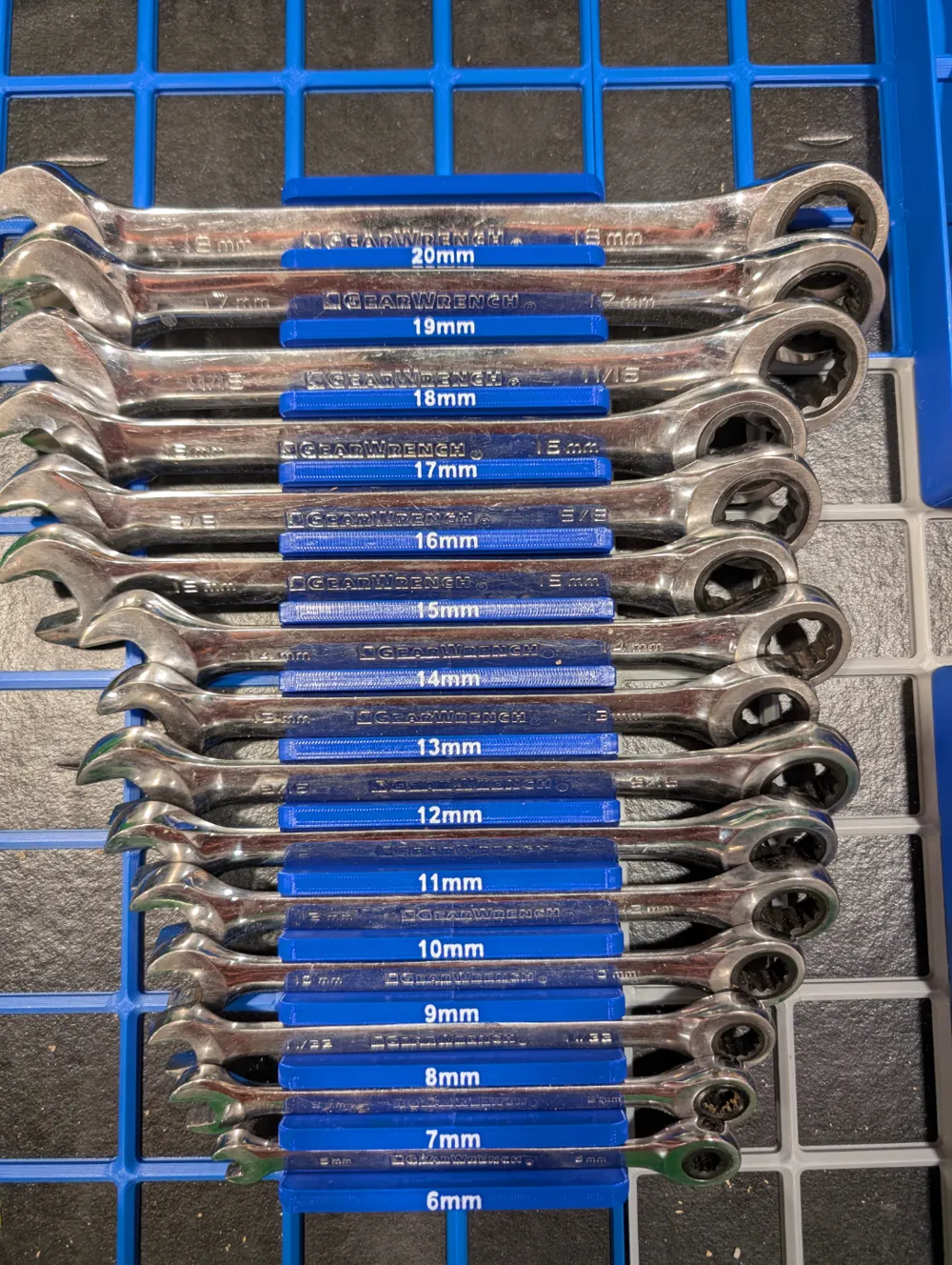 Gridfinity 15 Wrench SAE and Metric Organizers - Free 3D Print Model ...
