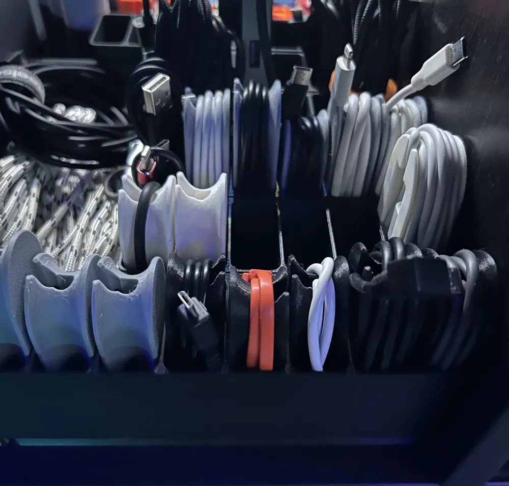 USB Cable Storage Organizers - Free 3D Print Model - MakerWorld