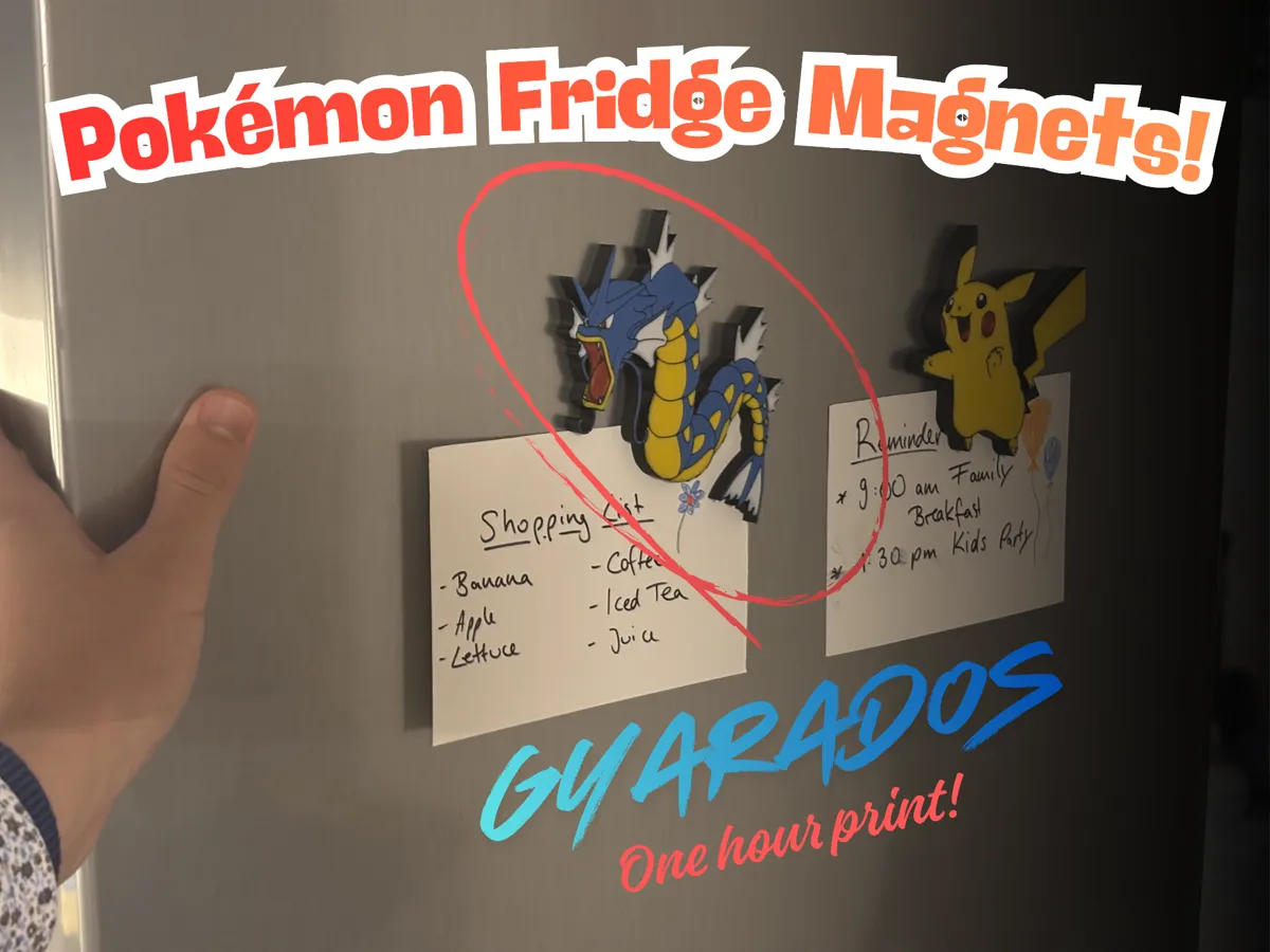 Gyarados Fridge Magnet - AMS 5 colors - Free 3D Print Model - MakerWorld