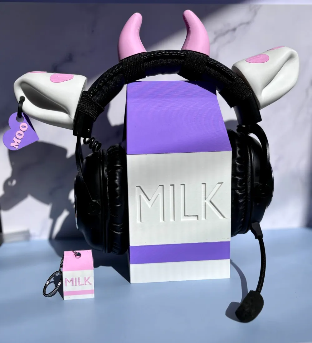 Moo-Moo Headphone Set with Display by SugarPaws3D ♡ - MakerWorld