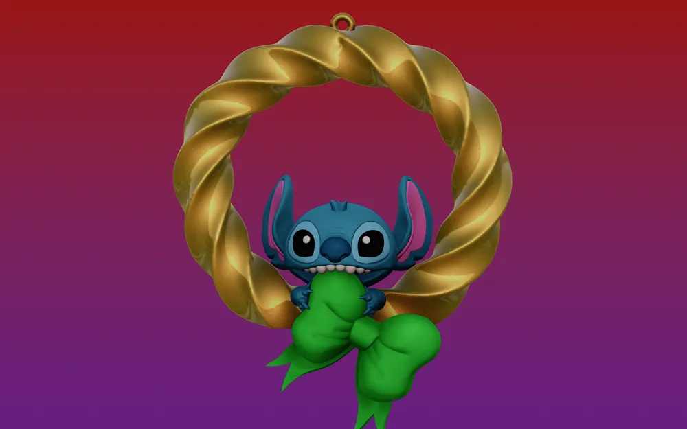 Stitch-style wreath by Valkyrie Forge MakerWorld: Download Free 3D Models