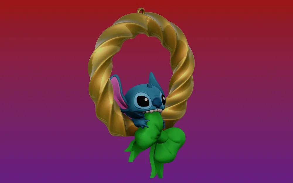 Stitch-style wreath by Valkyrie Forge MakerWorld: Download Free 3D Models