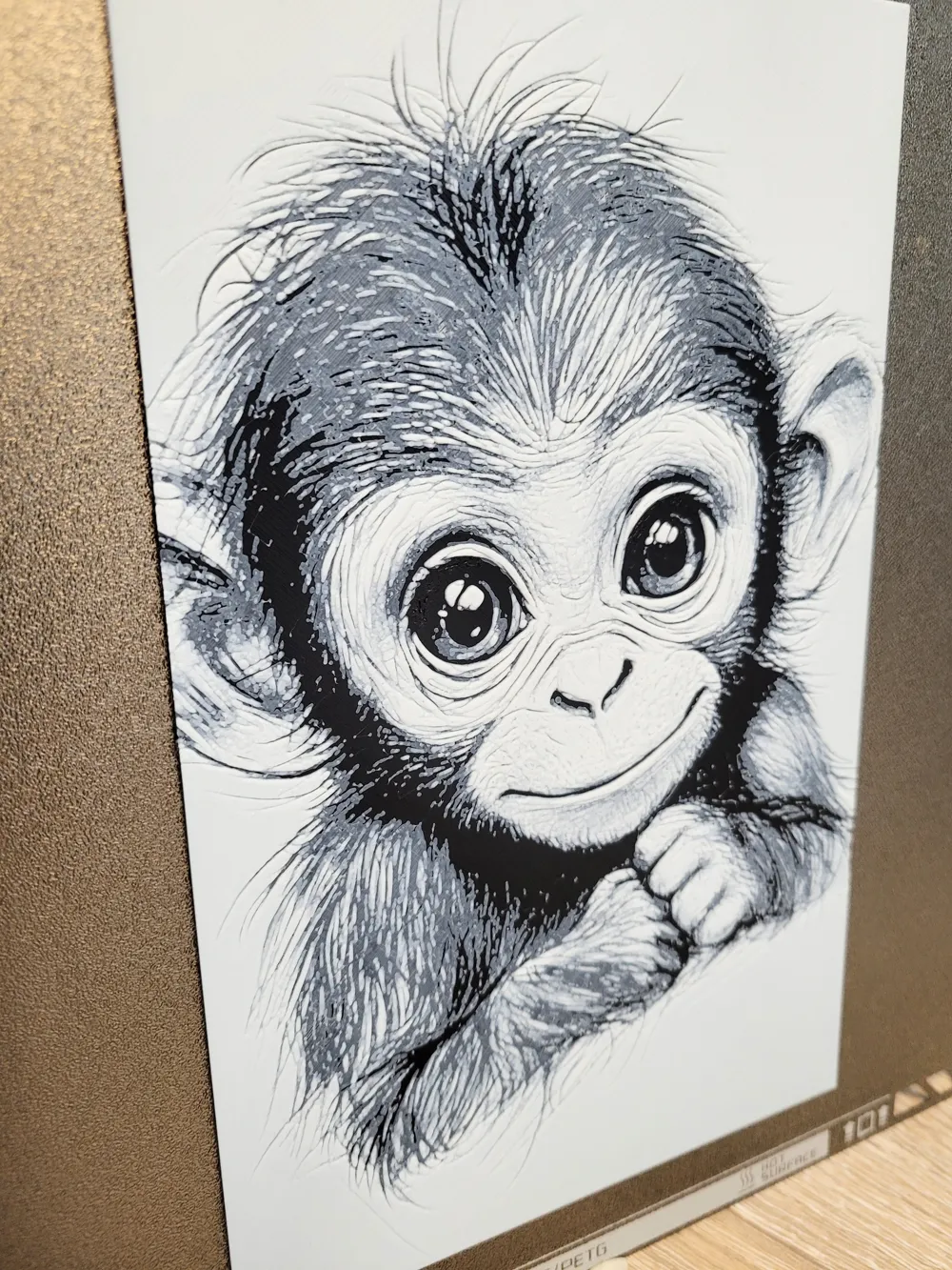 Cute Baby Monkey Hand Drawn Style - Hueforge by Vincent111MakerWorld ...