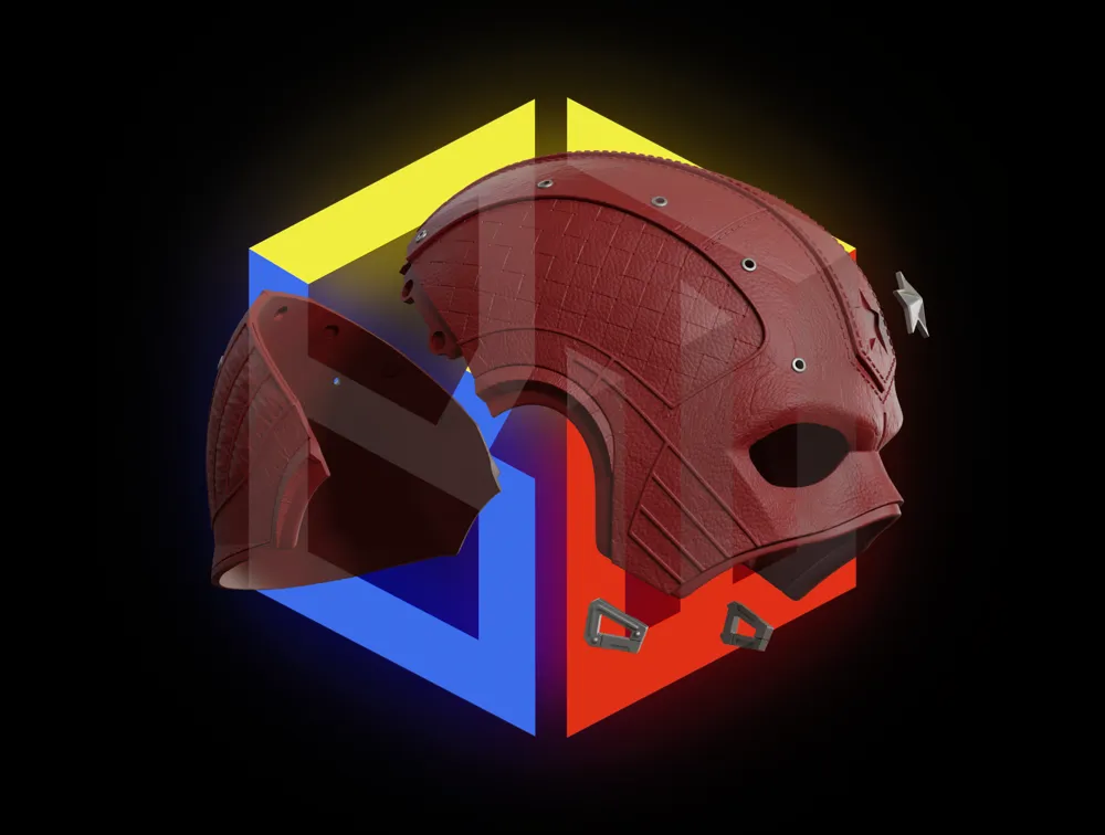 Red Guardian Textured Helmet by Budwin MakerWorld: Download Free 3D Models
