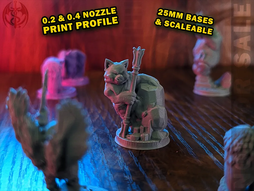 Panda Monk Pack - Supportless DnD Miniatures - Free 3D Print Model ...