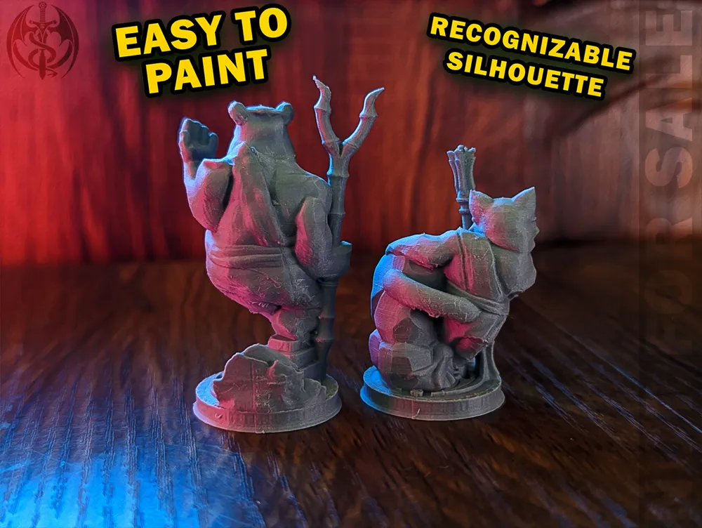 Panda Monk Pack - Supportless DnD Miniatures by Nozzleborn Foundry ...