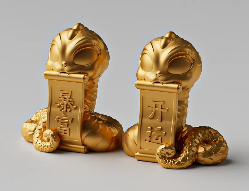 Small Gold Snake Ornament by stubfish - MakerWorld