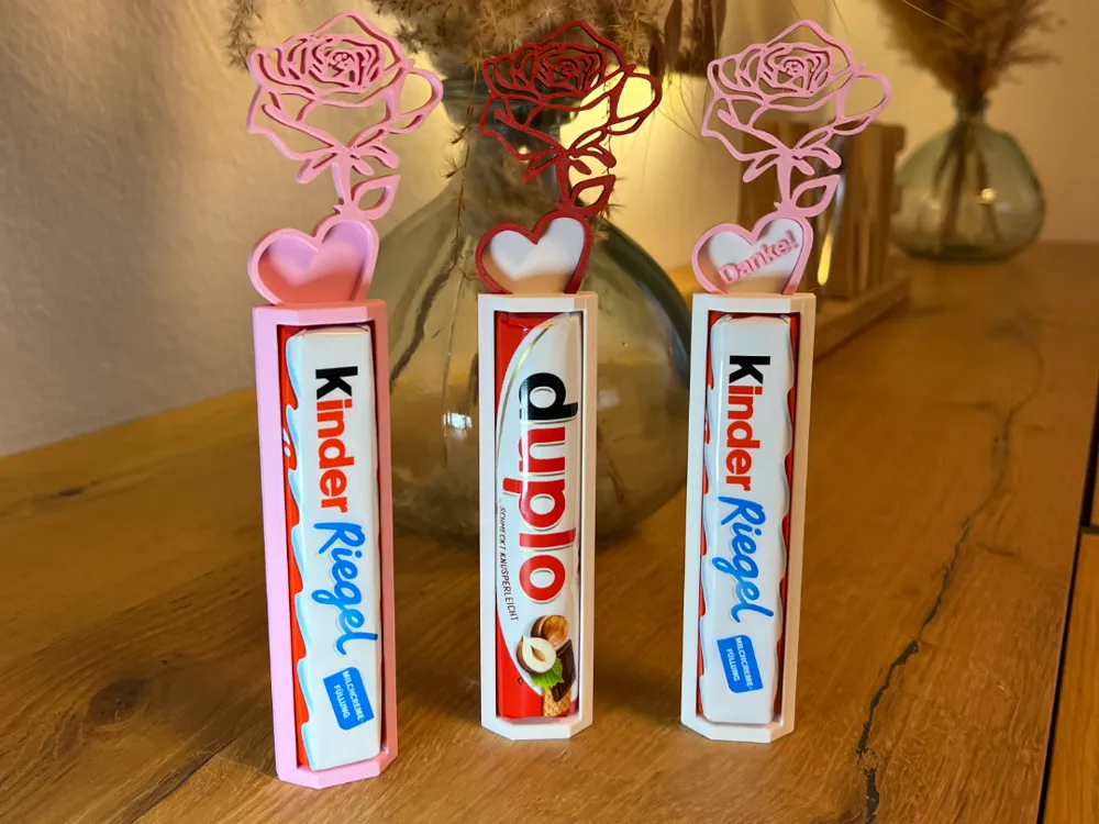 Roses Meet Chocolate for Duplo & Kinder Surprise Bars - Free 3D Print ...