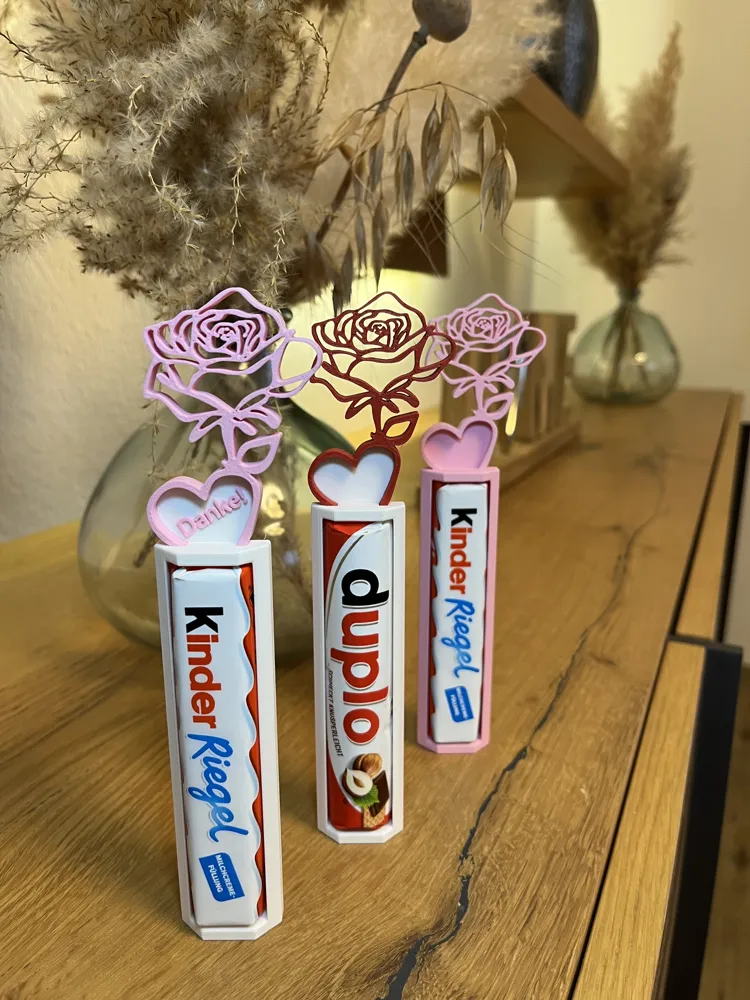 Roses Meet Chocolate for Duplo & Kinder Surprise Bars - Free 3D Print ...