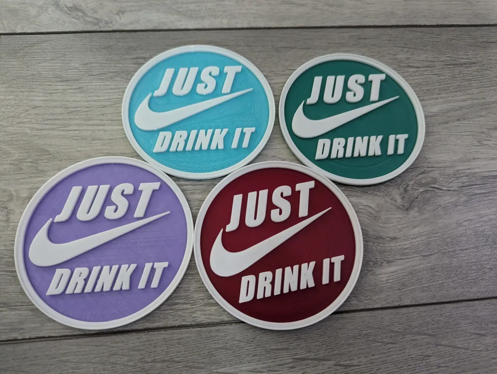 Nike Just Drink It Stackable Coaster by DelPrints MakerWorld: Download Free 3D Models