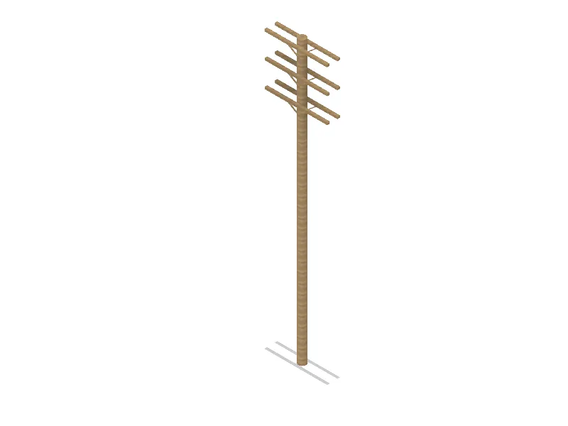 Telephone Pole for HO Scale Layout - 6 Cross Arms by messner1 ...