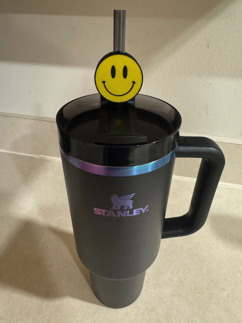 Smiley Face Stanley Cup Straw Topper - Free 3D Print Model - MakerWorld
