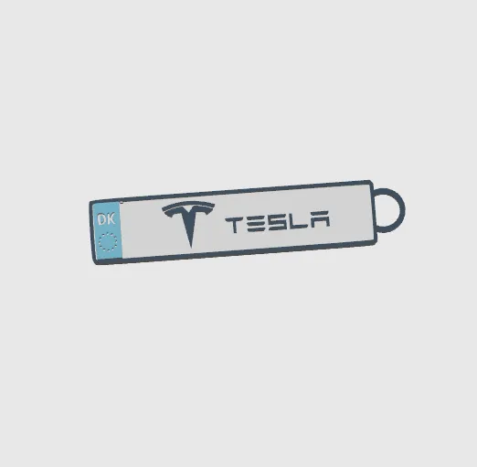 Tesla numberplate keychain by Dinozzo28 - MakerWorld