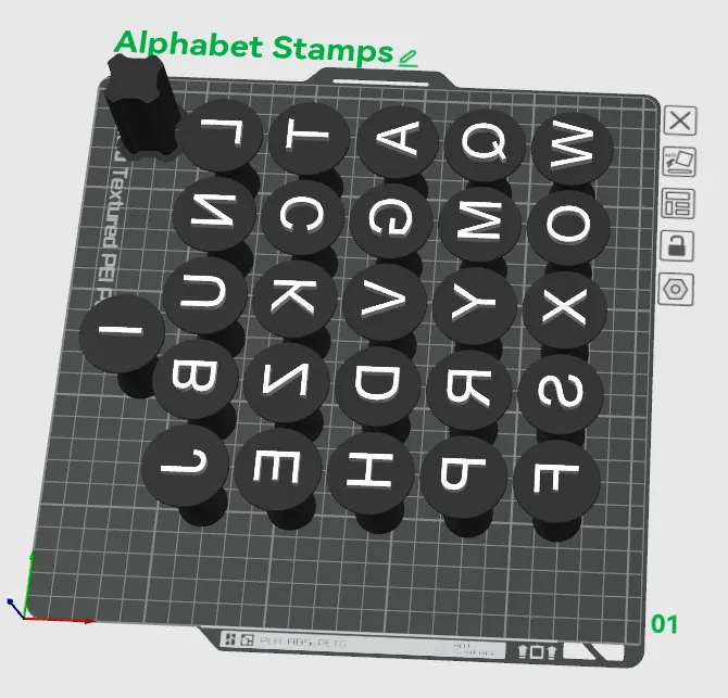 Play-Doh Stamps - Alphabet (Uppercase) - Free 3D Print Model - MakerWorld