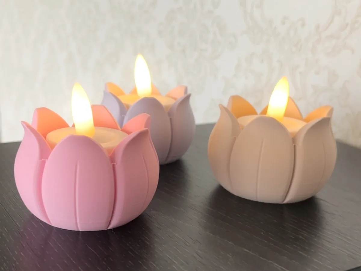 Spring Tulip Tea Light Holder - Free 3D Print Model - MakerWorld