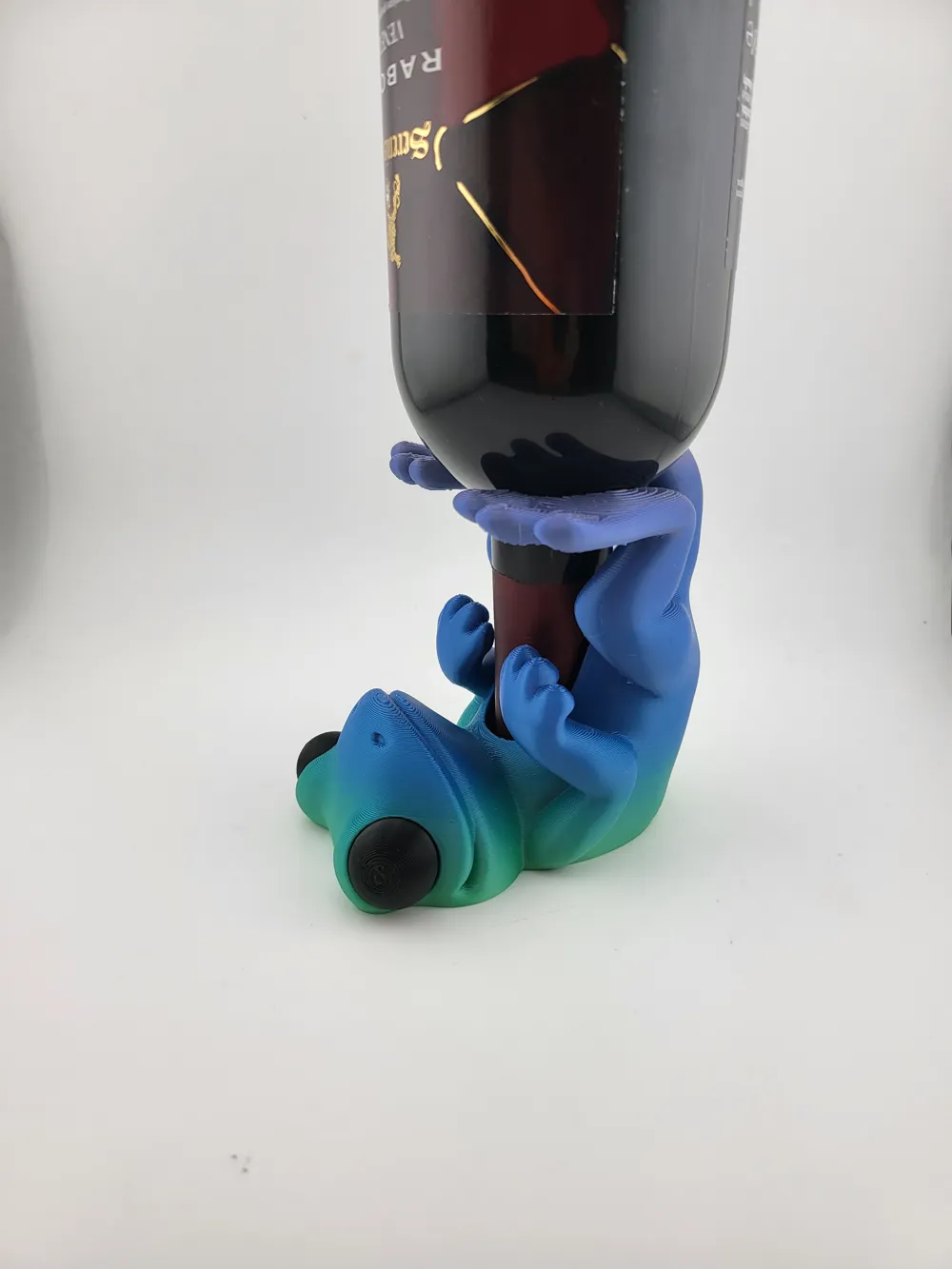 wine bottle holder drunk frog - Free 3D Print Model - MakerWorld