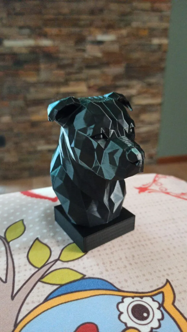 Staffordshire Bull Terrier (Staffy) Lowpoly Bust - Free 3D Print Model ...