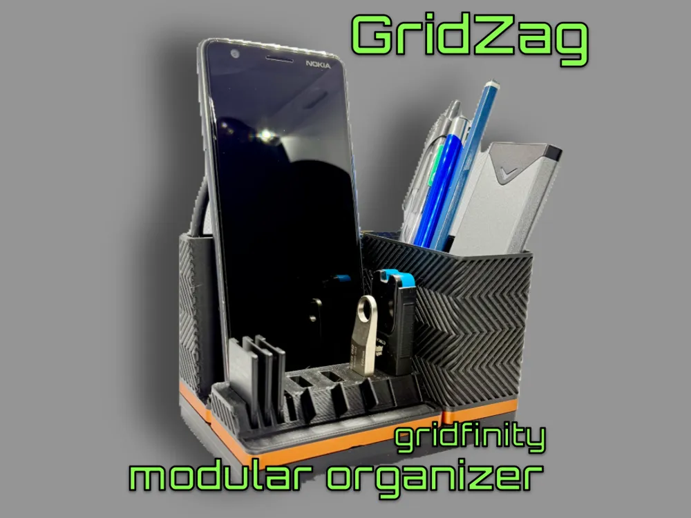 GridZag - modular gridfinity desktop organizer by LubosCzech MakerWorld: Download Free 3D Models