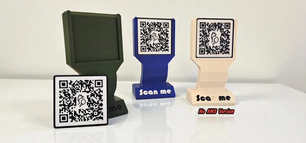 Customisable QR Code Stand (AMS & No-AMS Versions) - Free 3D Print ...
