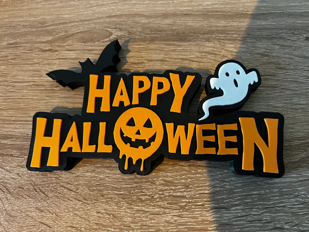 Frohes Halloween Geisterzeichen von Steven MakerWorld: Kostenlose 3D-Modelle herunterladen