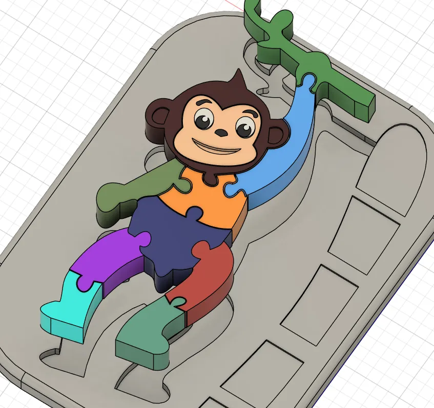 Monkey - puzzle for kids by ideat0m - MakerWorld