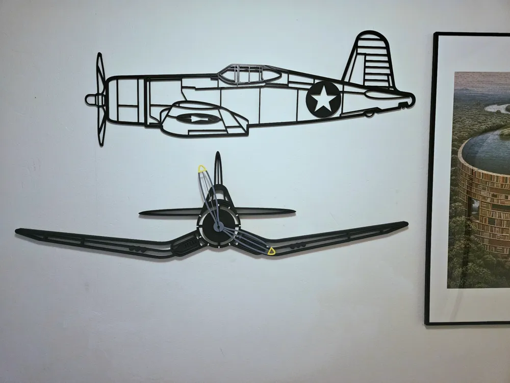 F4U Corsiar Clock by LimaMike3D MakerWorld: Download Free 3D Models