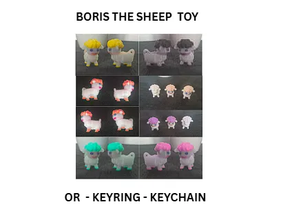 Boris The Sheep - Keyring - Keychain or toy - Free 3D Print Model ...