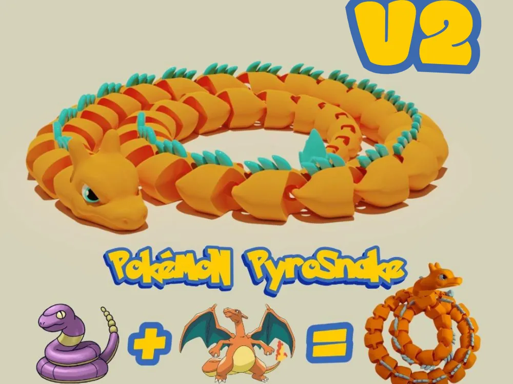 dracaufeu serpent pokemon PyroSerpent V2 by PRINT_ON_DEMAND - MakerWorld