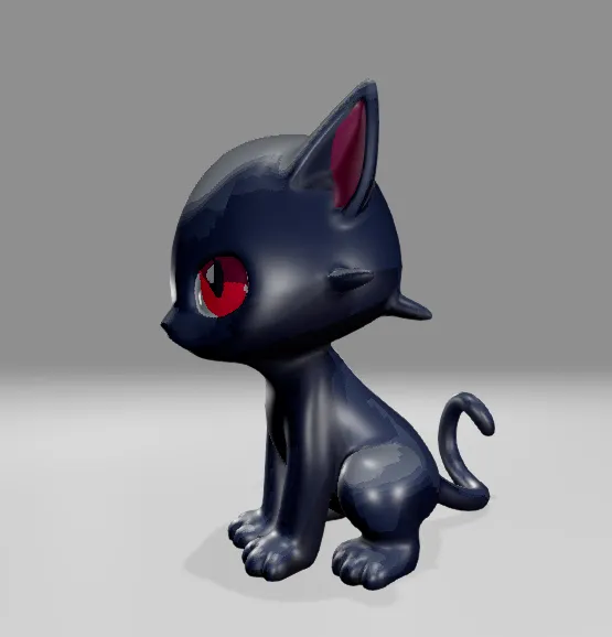 Black mutated cat with red eyes by Printsworld - MakerWorld