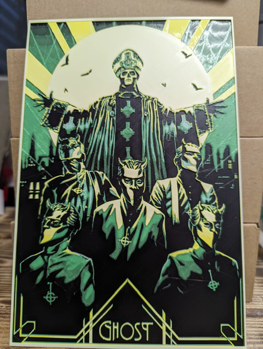 GHOST POSTER WITH BORDER 160x240 hueforge by PAPA Emeritus IV - MakerWorld