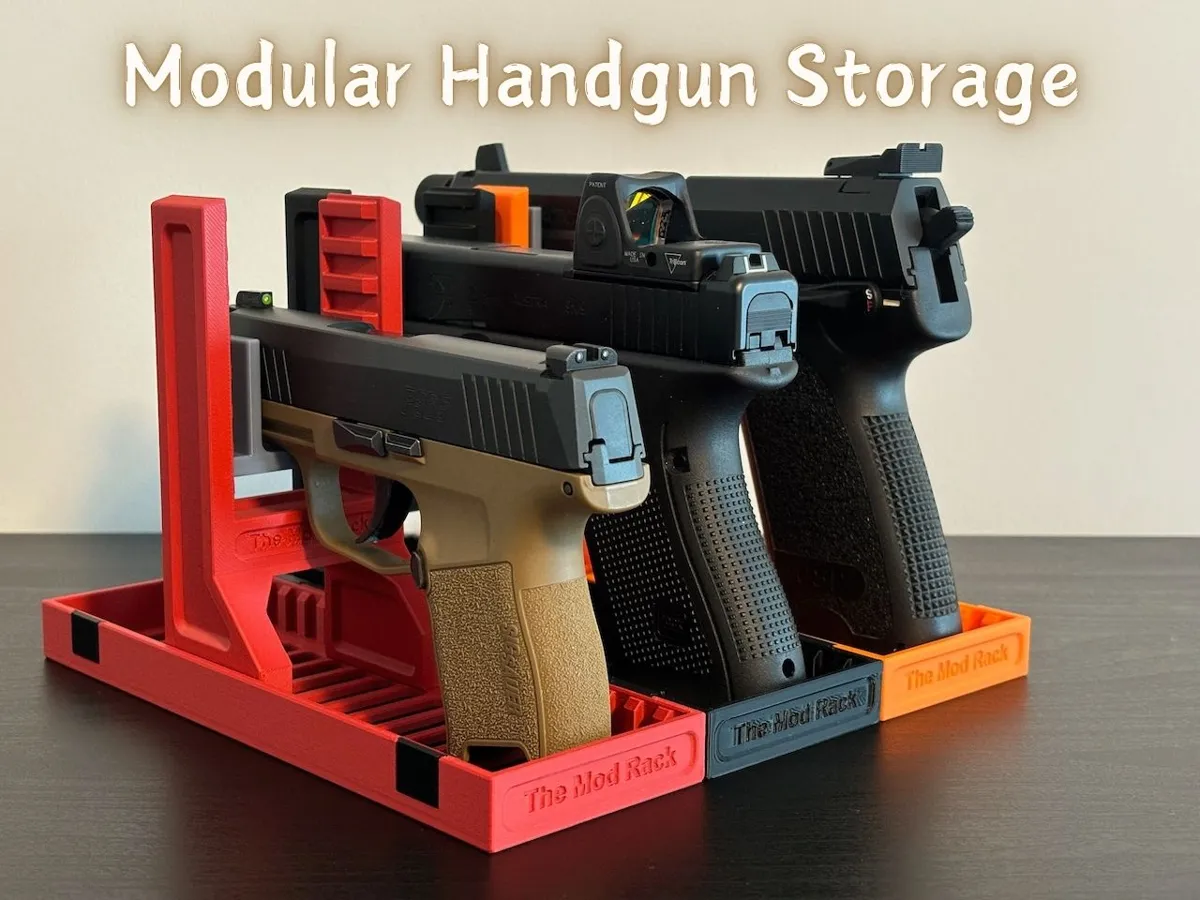 The Mod Rack handgun storage system - Free 3D Print Model - MakerWorld