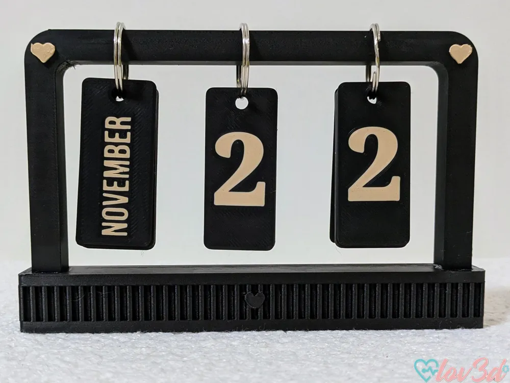 Modern Perpetual Flip Calendar (2 Designs) - Free 3D Print Model ...