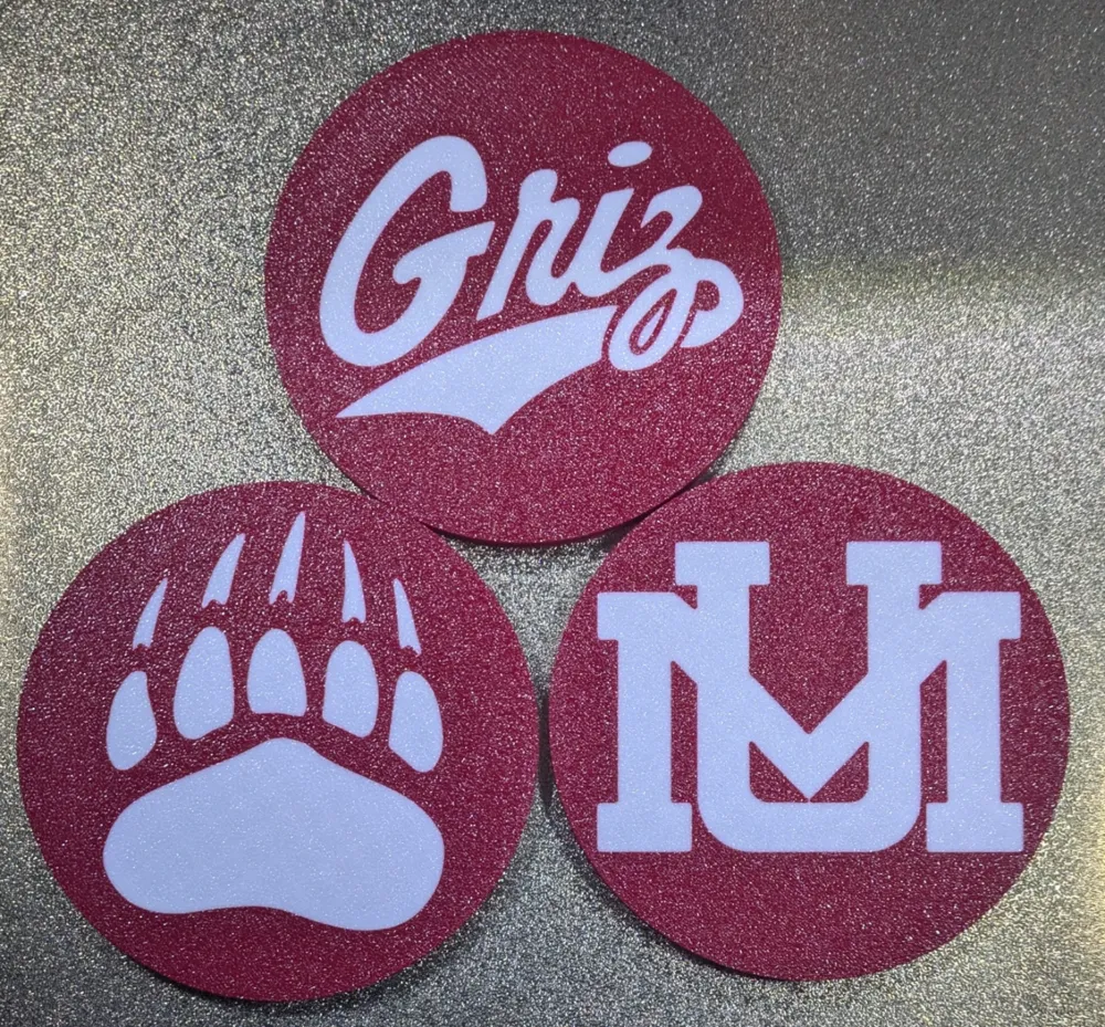 Montana Grizzlies Coasters | Paw | Griz | UM - Free 3D Print Model ...