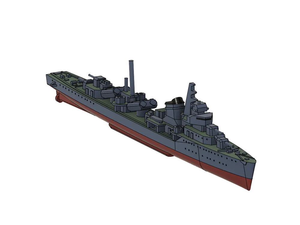 Type 07 Destroyer Anshan 1:2000 - Free 3D Print Model - MakerWorld