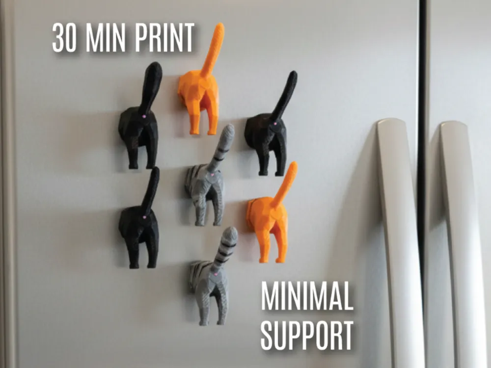 Low Poly Cat Booty Magnet - Free 3D Print Model - MakerWorld