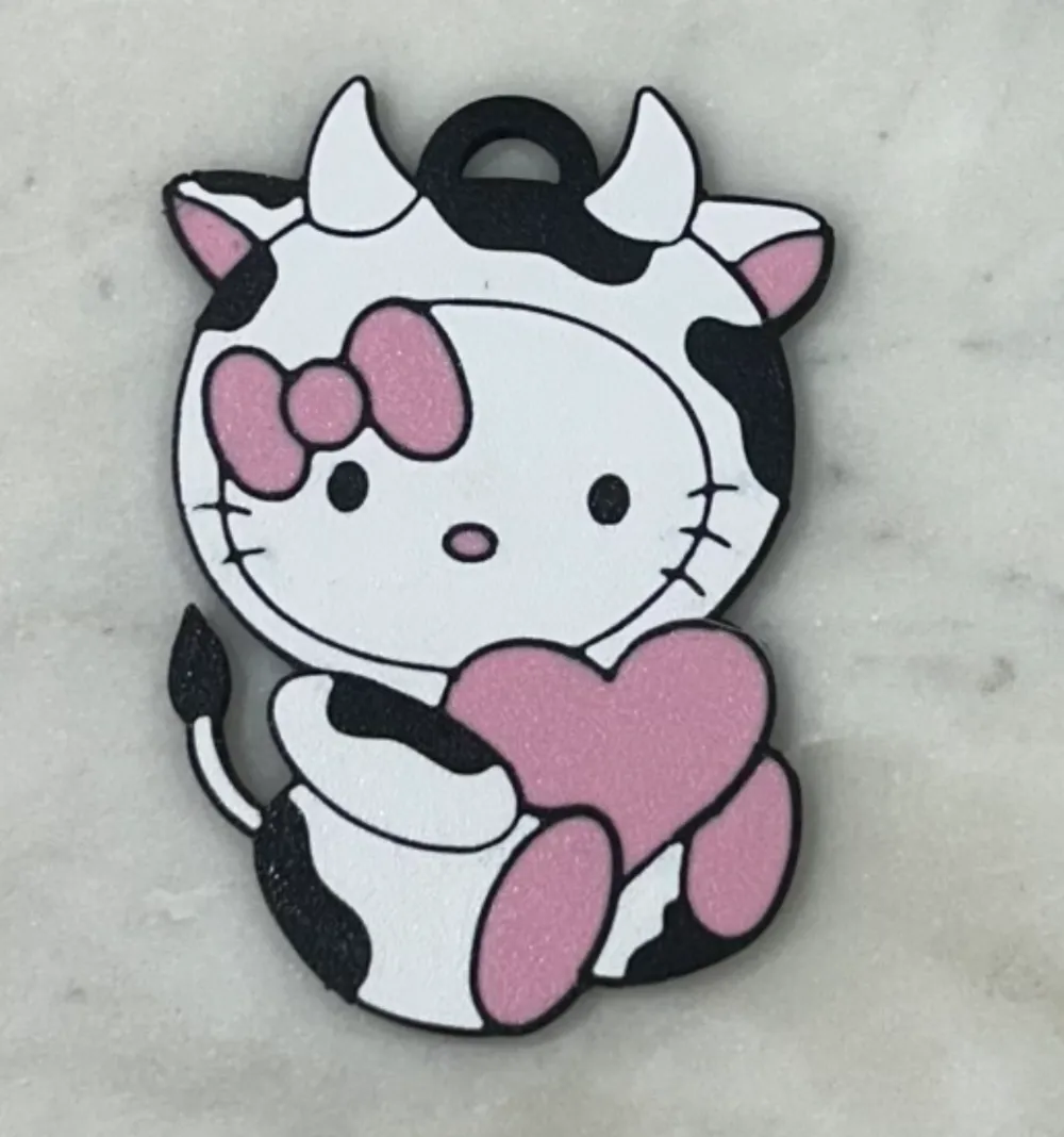 Hello Kitty Cow Keychain by Printorama MakerWorld: Download Free 3D Models