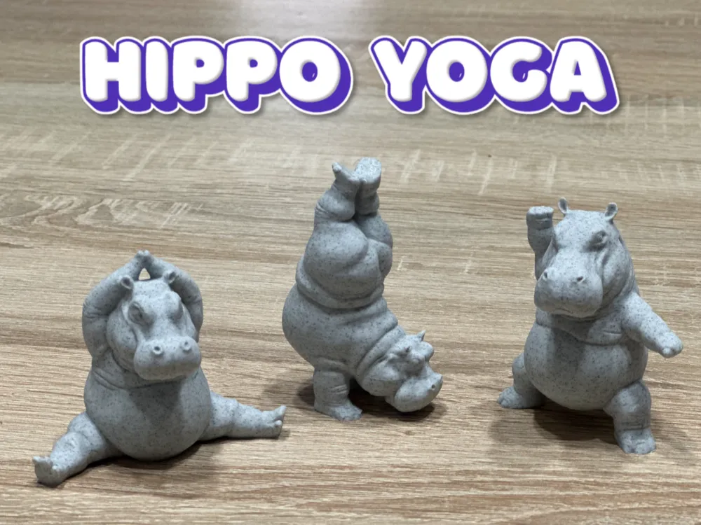 Hippo yoga (funny pose) - Free 3D Print Model - MakerWorld